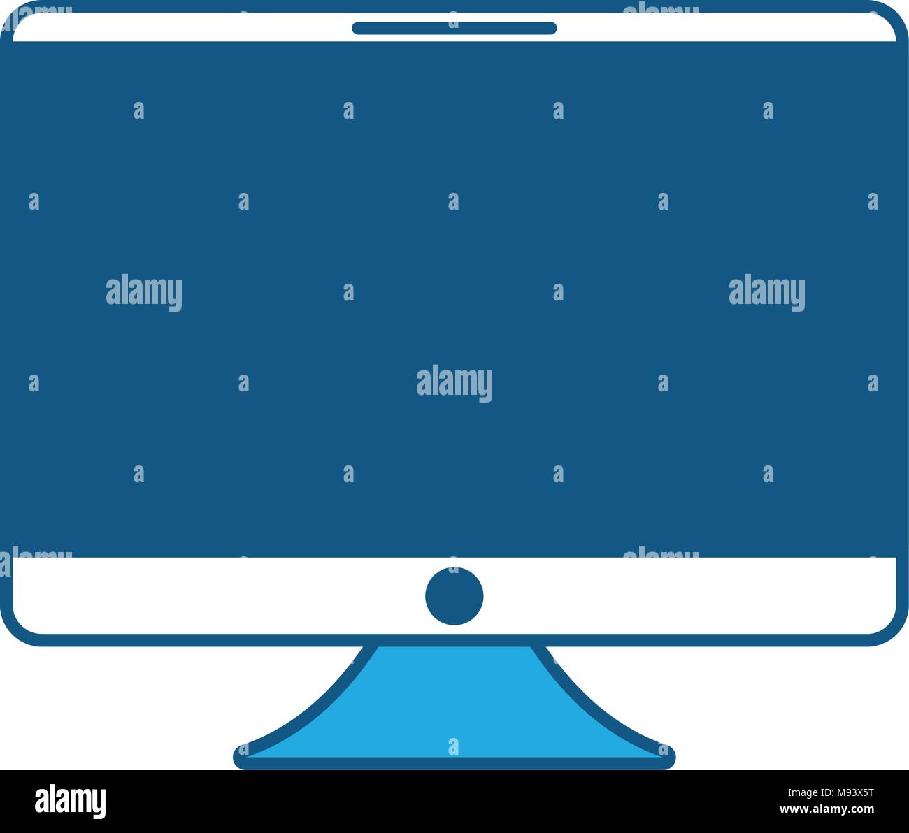 computer monitor icon over white background, blue shading design ...