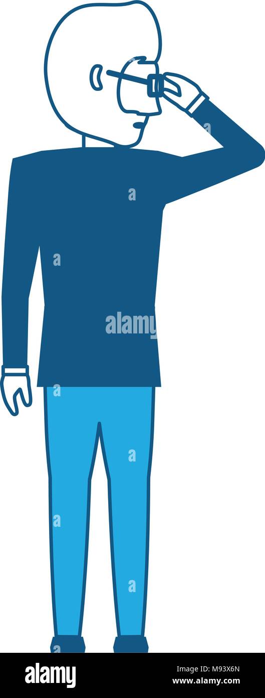 avatar businessman standing and thinking over white background, vector ...