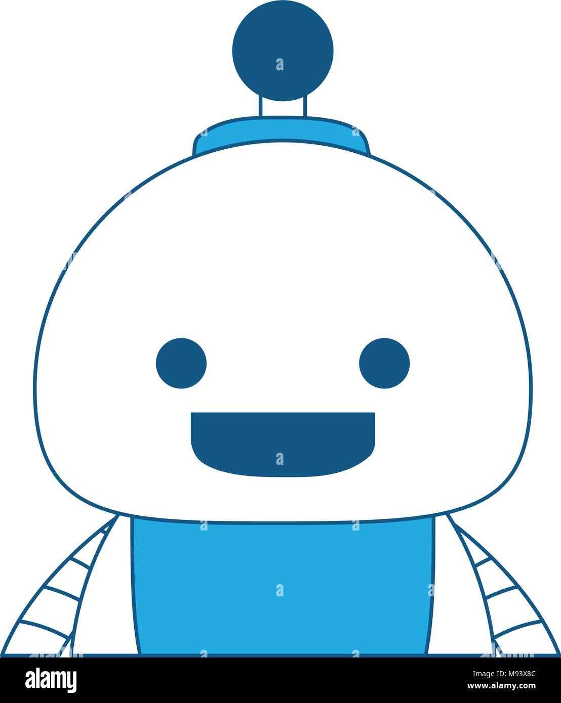cartoon happy robot icon over white background, vector illustration ...