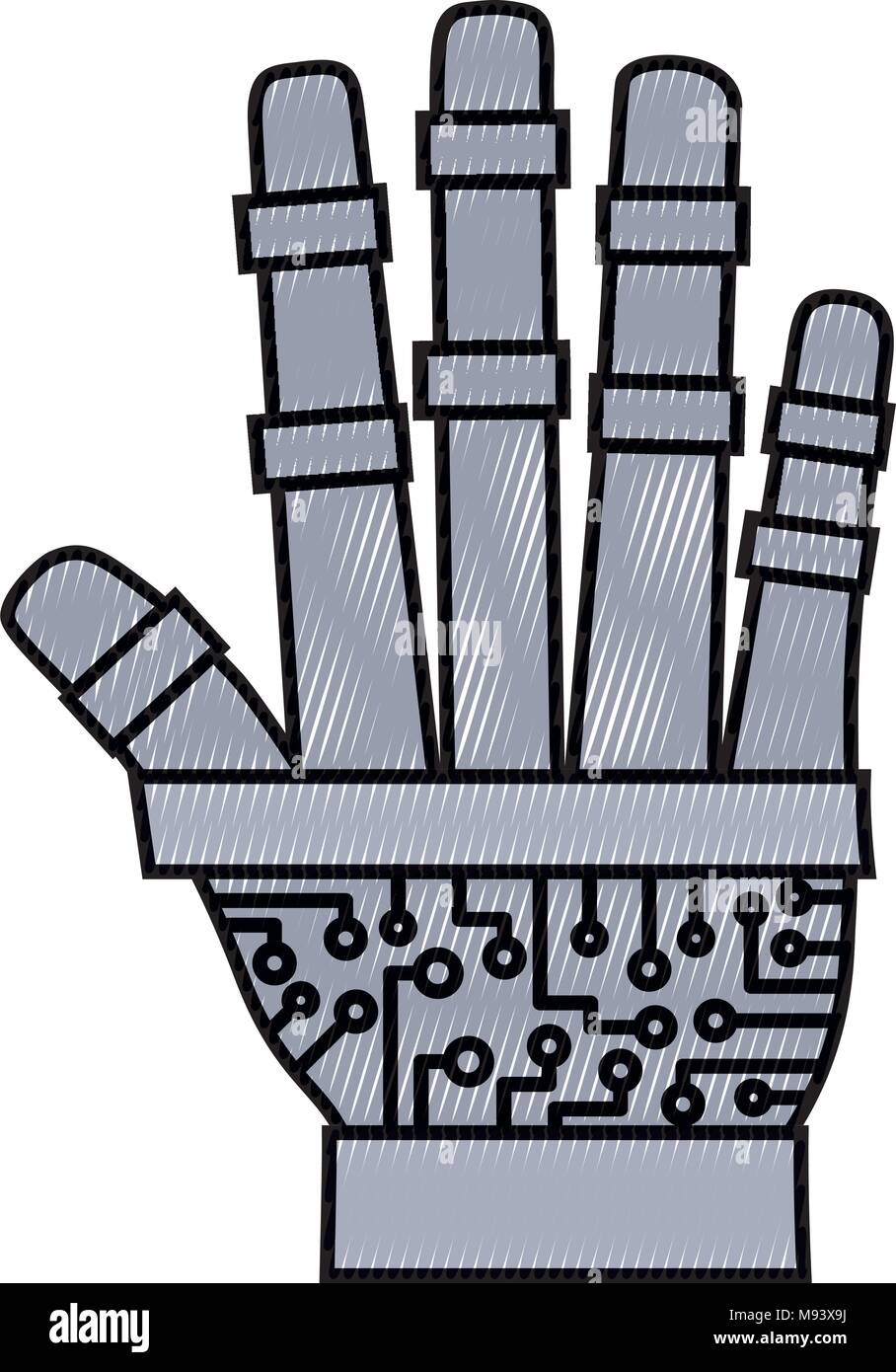 robotic hand icon over white background, colorful design. vector ...