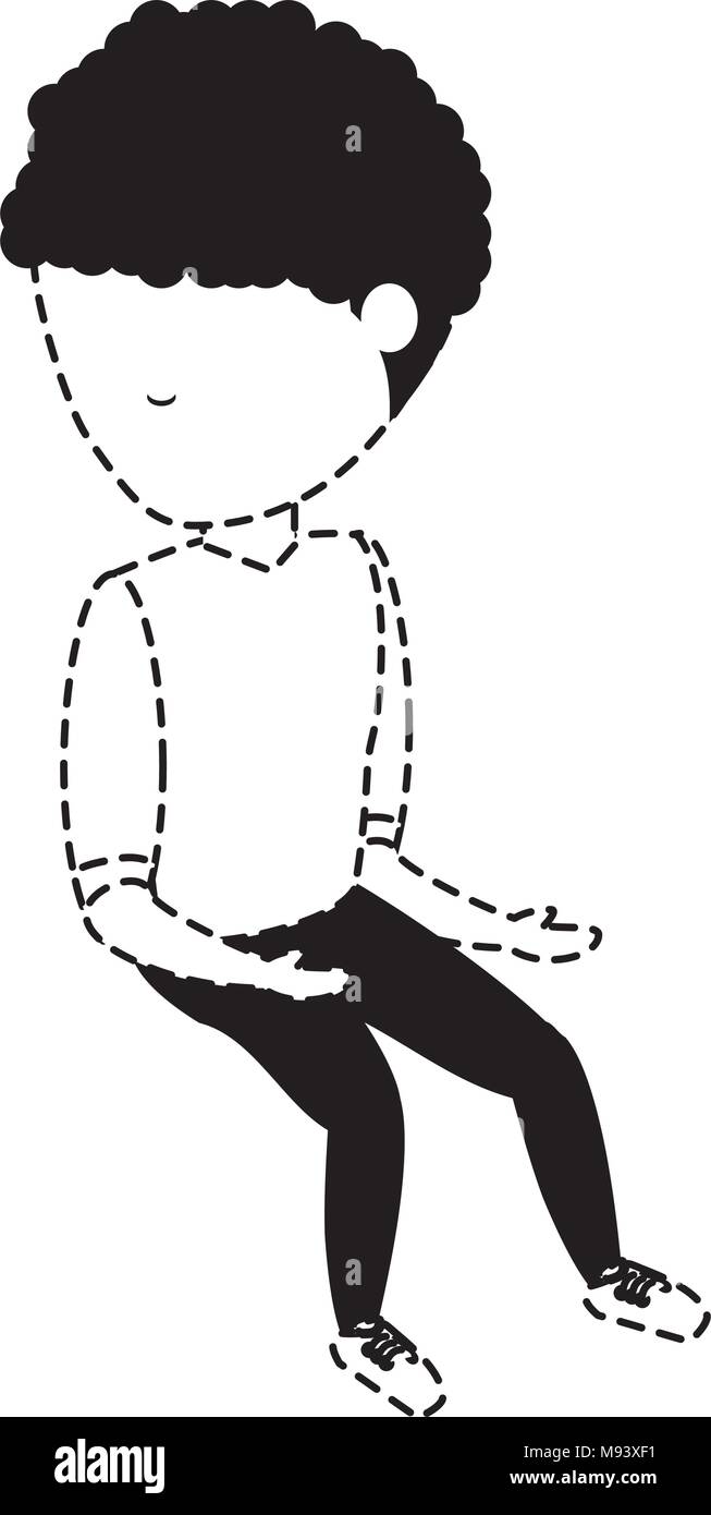 avatar man sitting icon over white background vector illustration Stock ...
