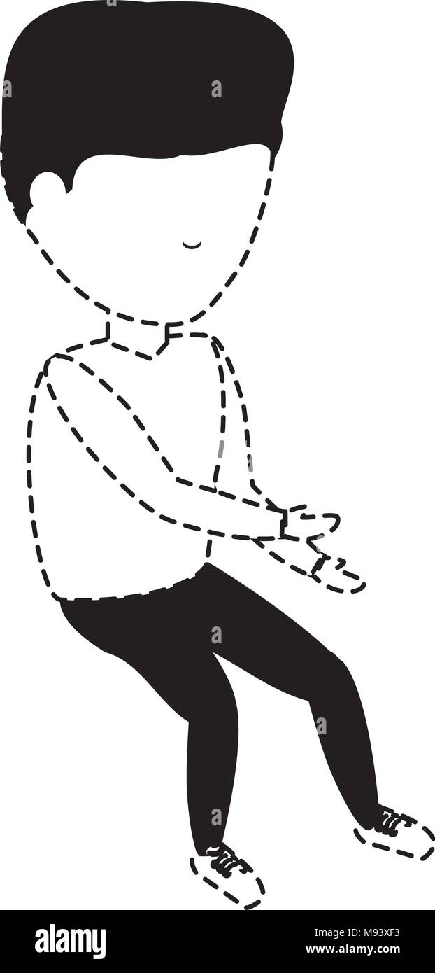 avatar man sitting icon over white background vector illustration Stock ...