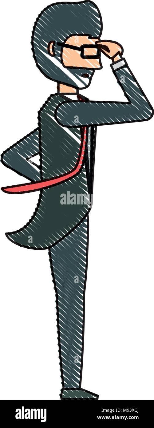 avatar businessman standing and thinking over white background ...