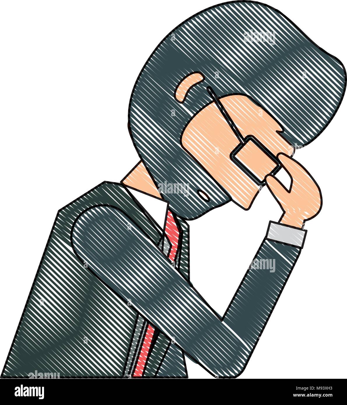 avatar businessman thinking over white background, colorful design ...