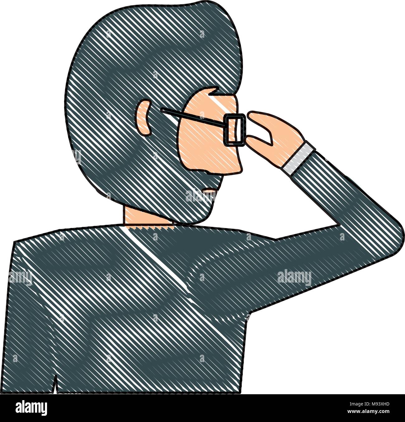 avatar businessman thinking over white background, colorful design ...