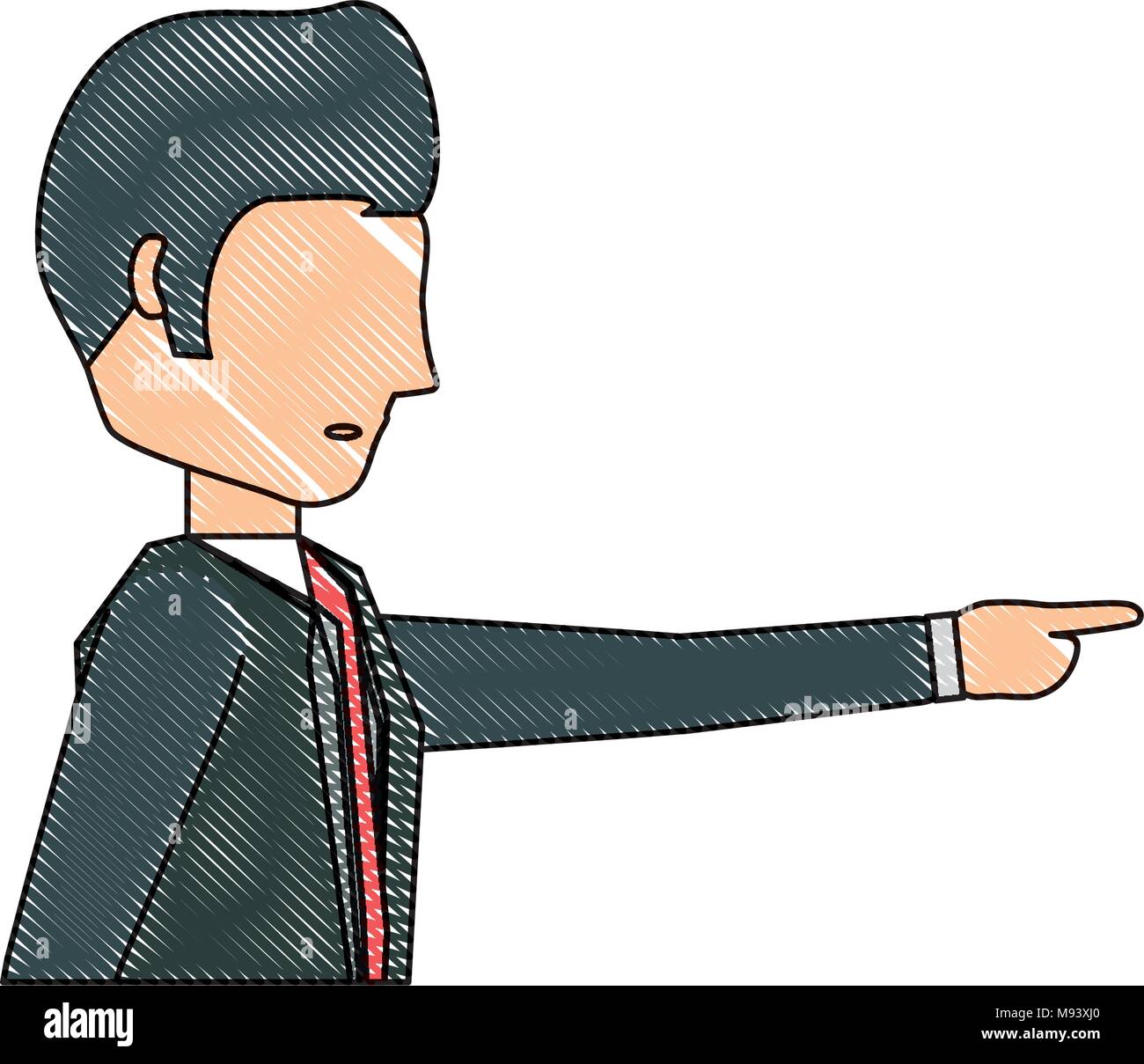 avatar businessman pointing over white background, colorful design ...