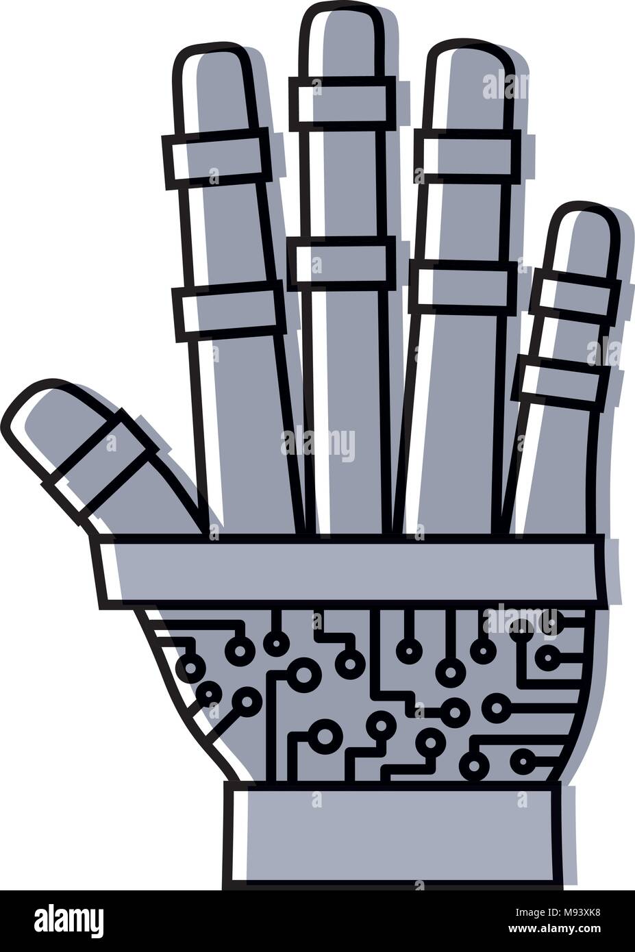 robotic hand icon over white background, colorful design. vector ...