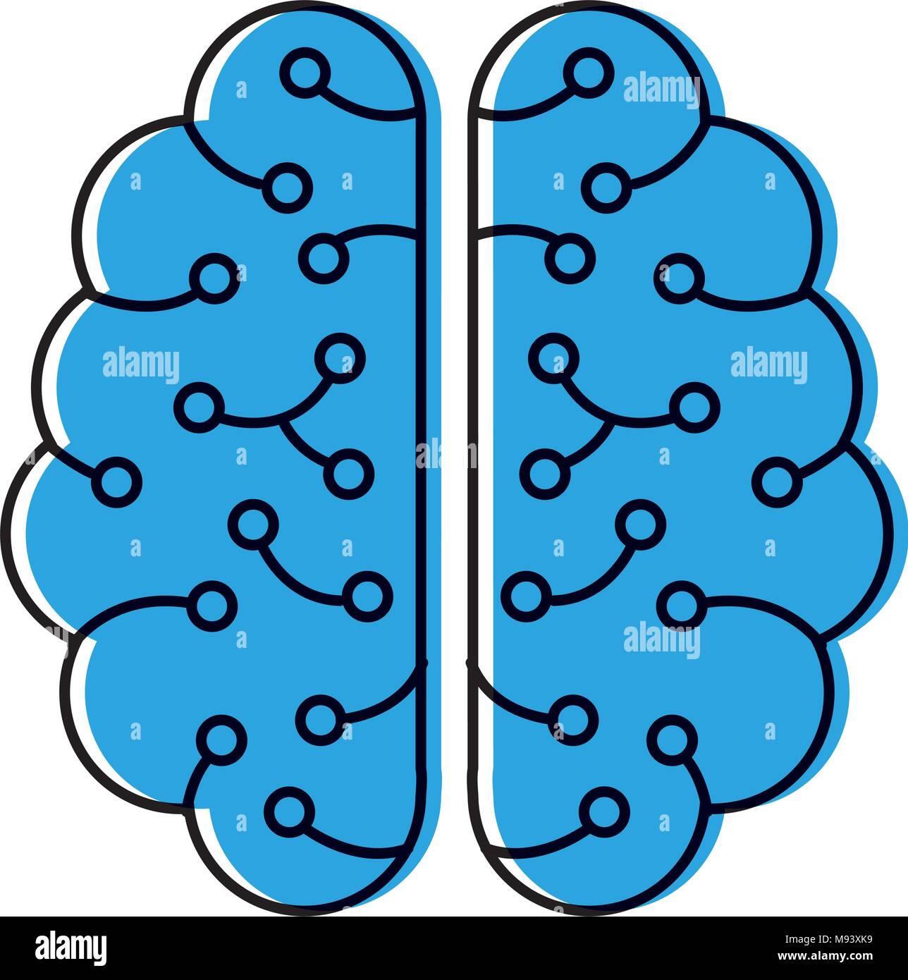 brain icon over white background, colorful design. vector illustration ...