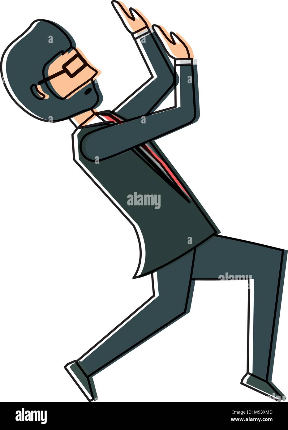 avatar excited businessman icon over white background, colorful design ...