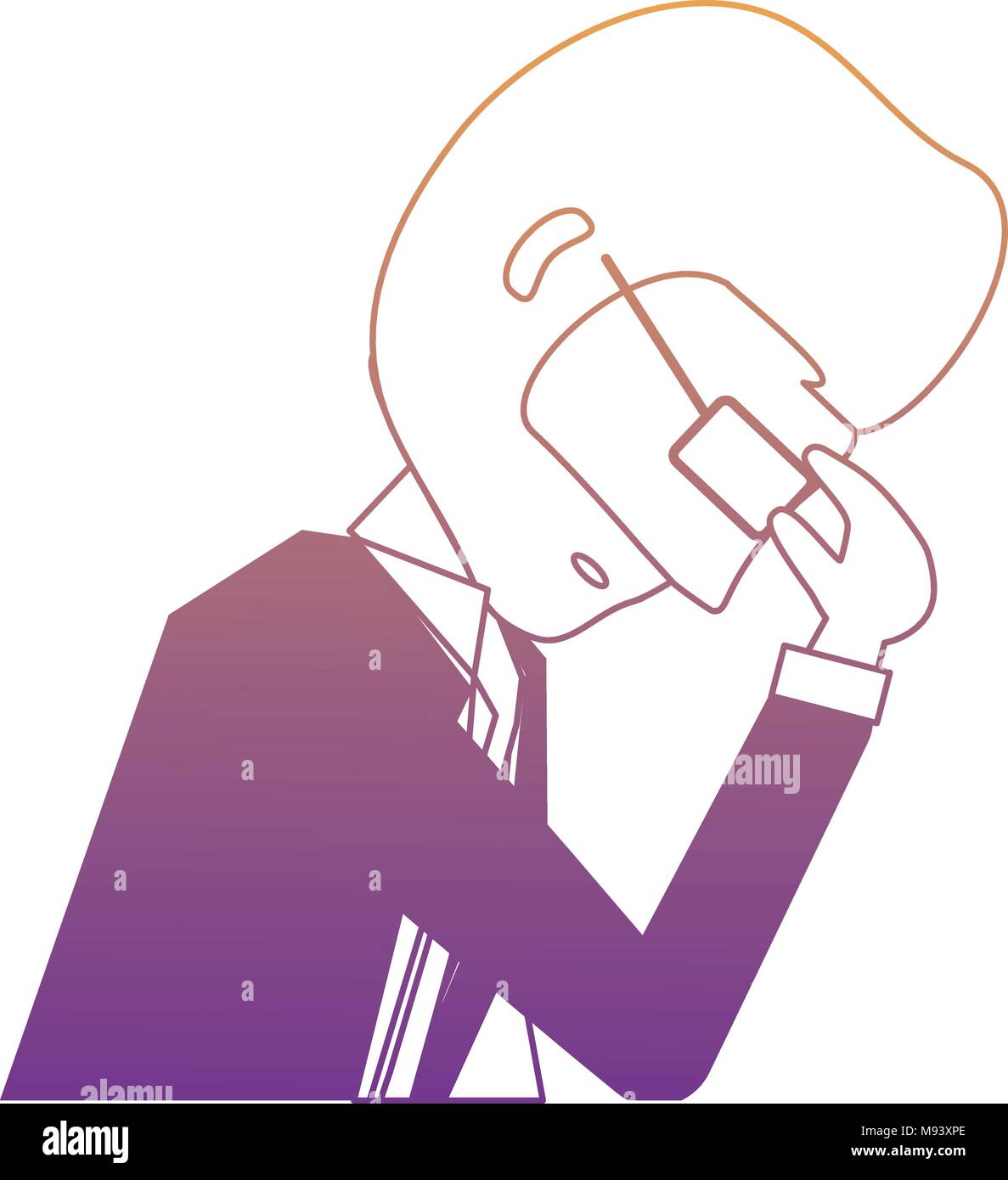 avatar businessman thinking over white background, colorful design ...