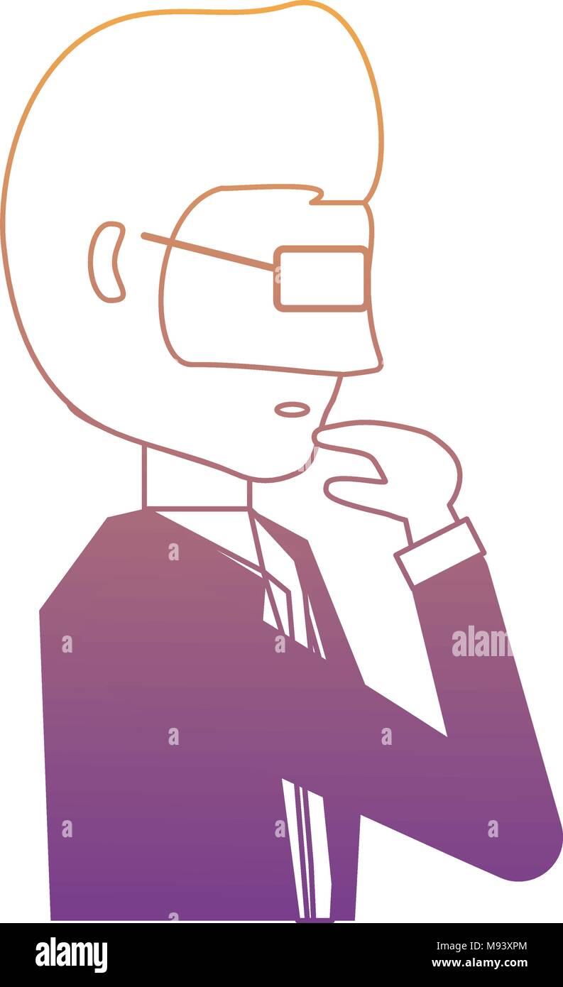 avatar businessman thinking over white background, colorful design ...