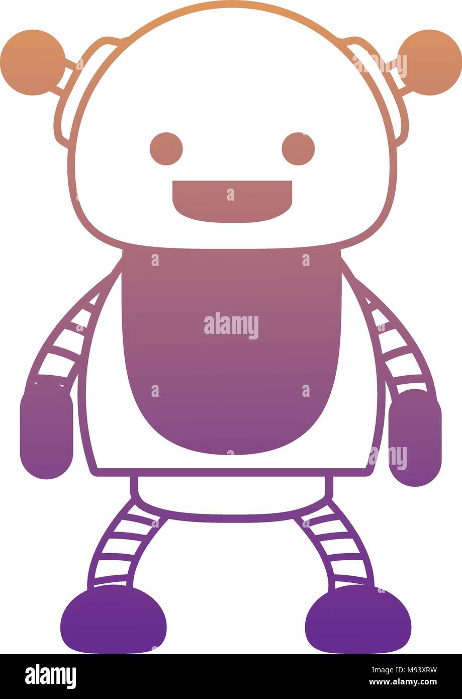 cartoon happy robot icon over white background, colorful design. vector ...