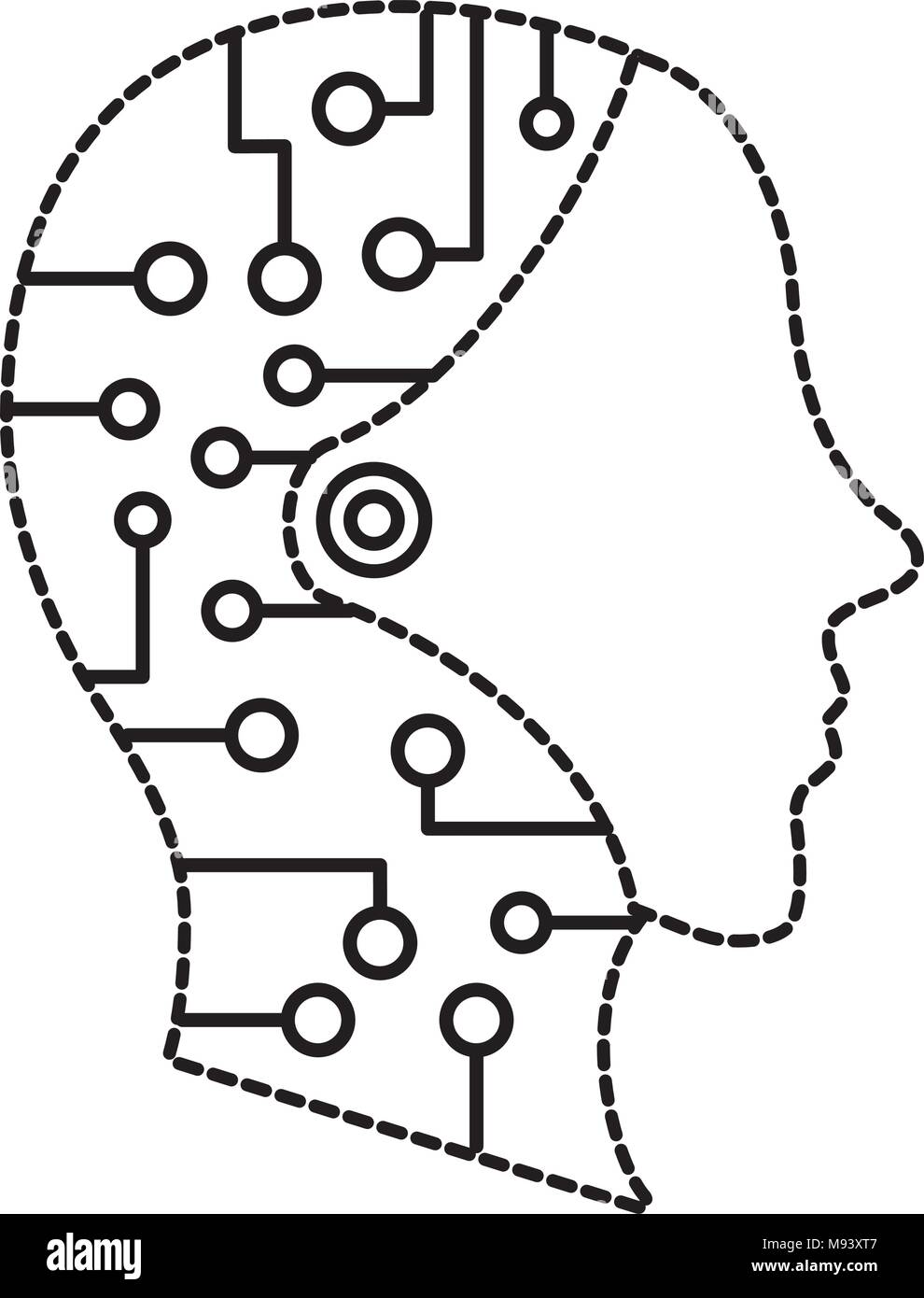 robotic head icon over white background, vector illustration Stock ...