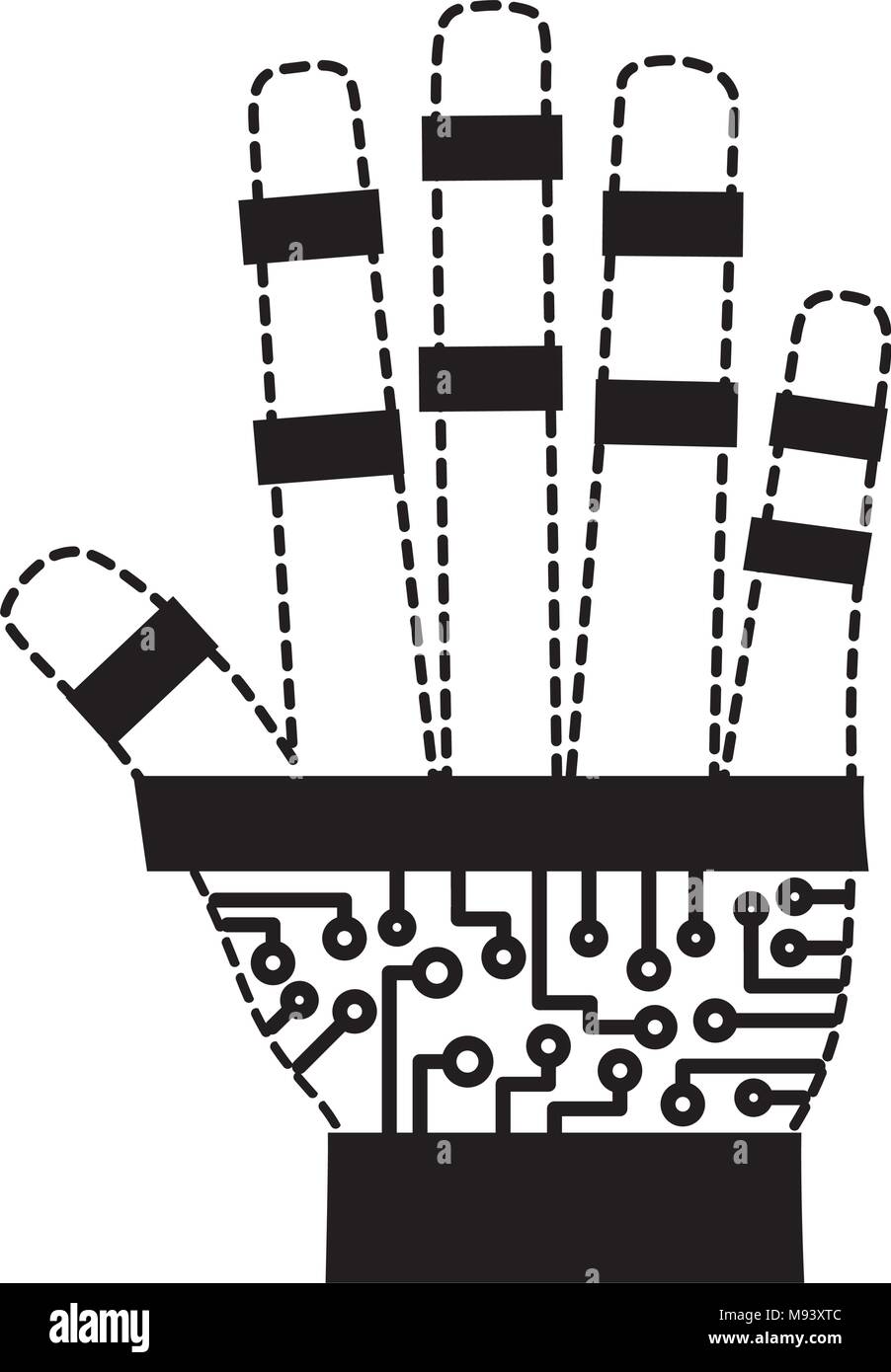 robotic hand icon over white background, vector illustration Stock ...