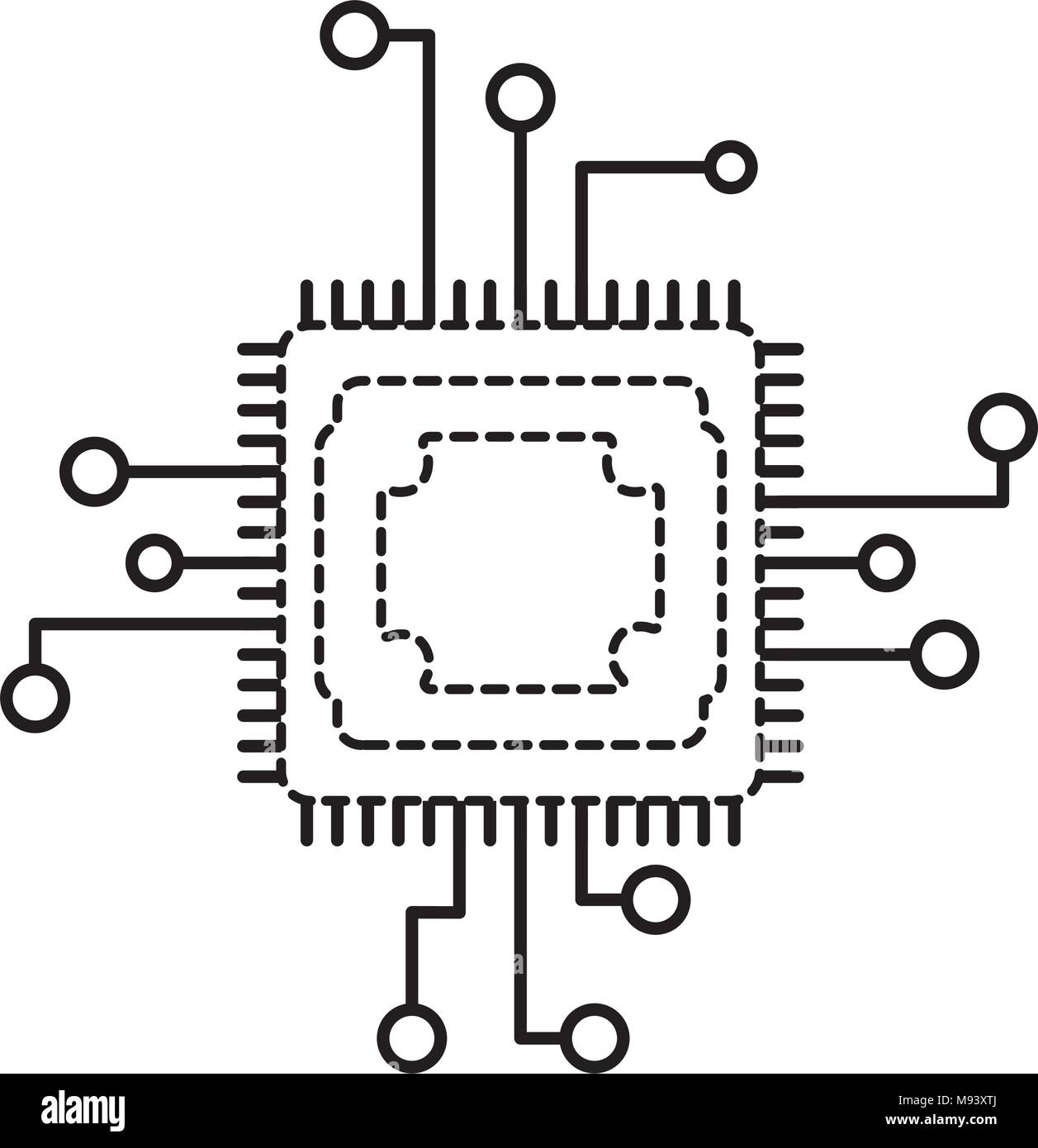 computer chip icon over white background, vector illustration Stock ...