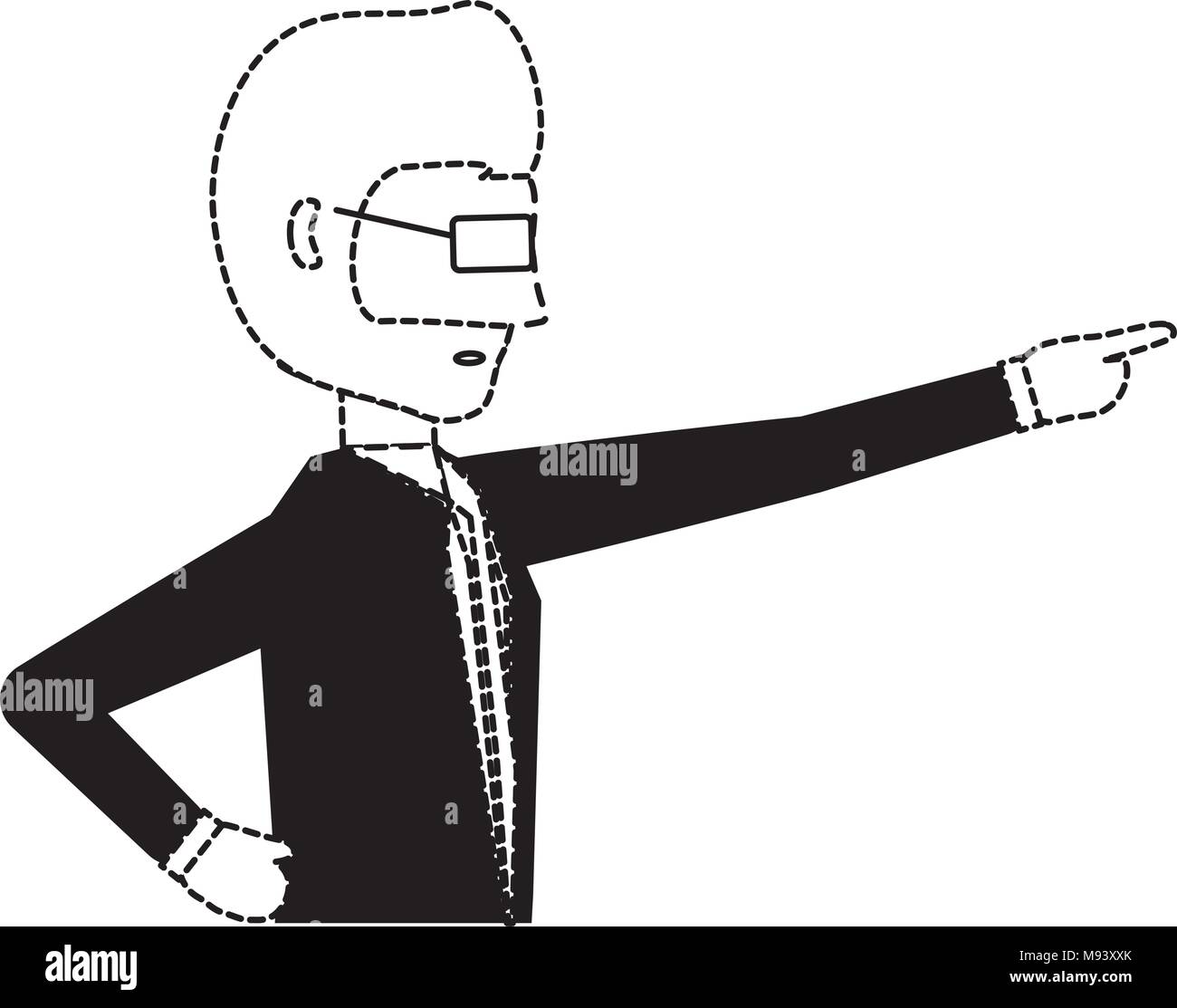 avatar businessman pointing over white background, vector illustration ...