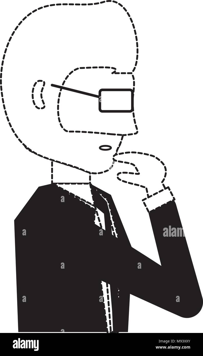 avatar excited businessman icon over white background, vector ...