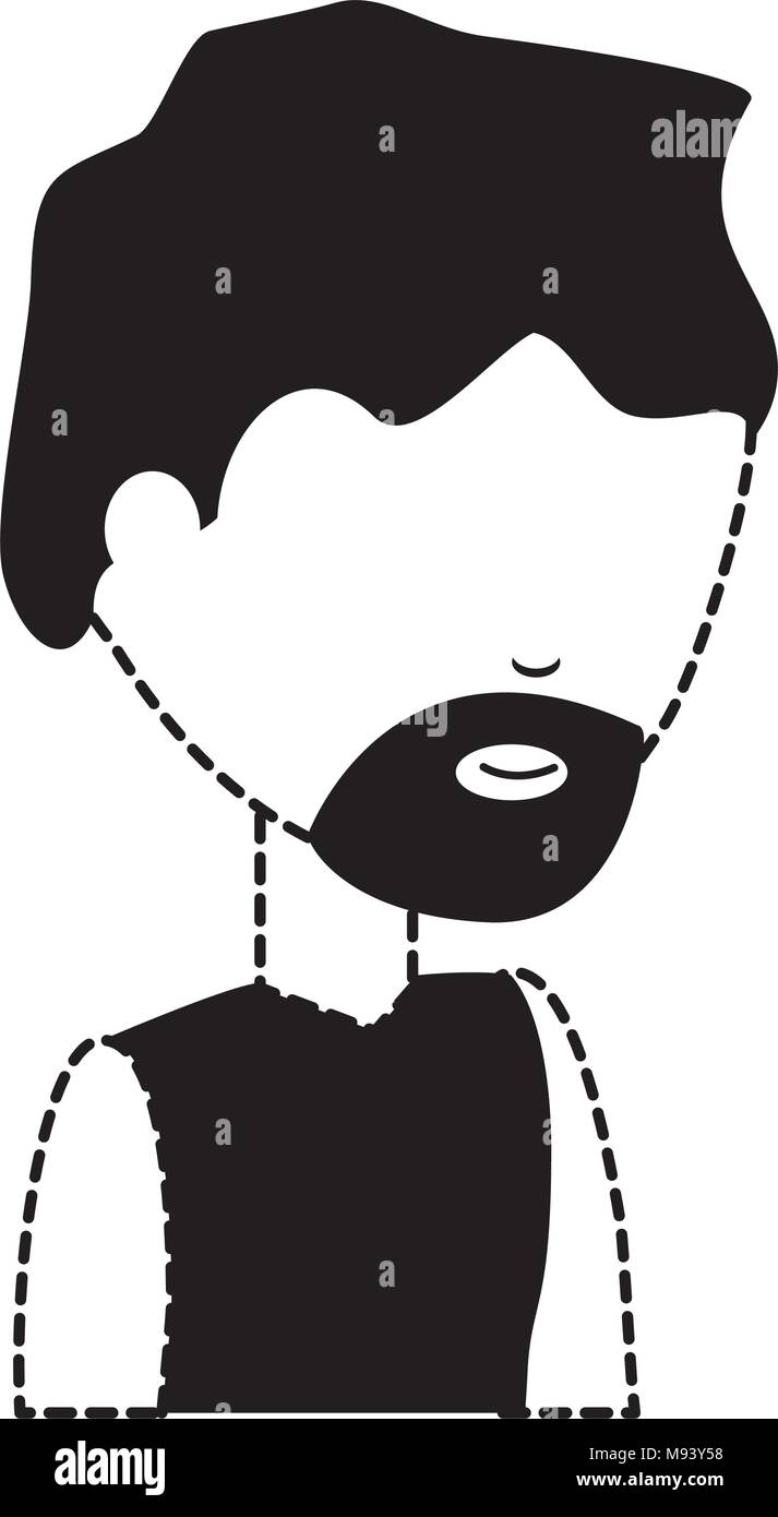 avatar man with beard icon over white background vector illustration ...