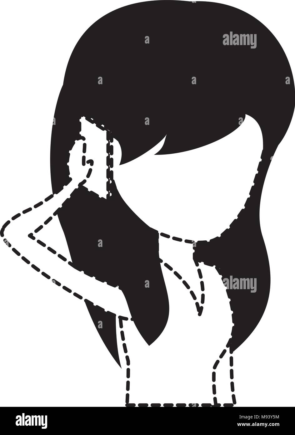 avatar Woman Talking on Cellphone over white background, vector ...