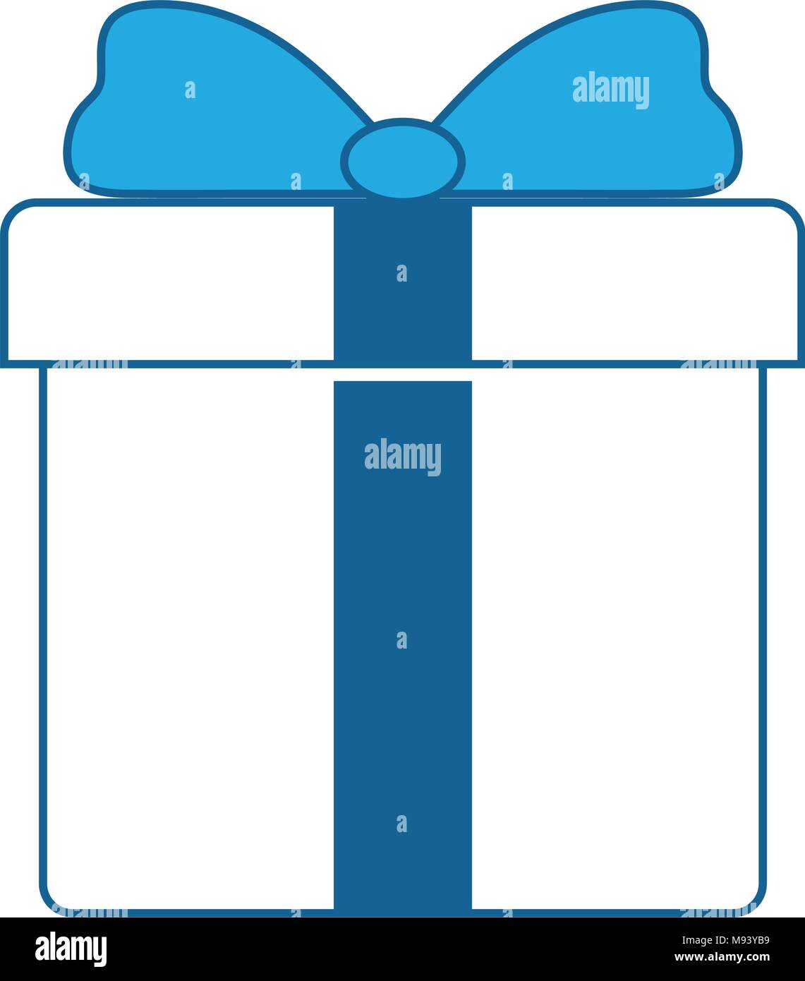 gift box icon over white background, blue shading design. vector ...
