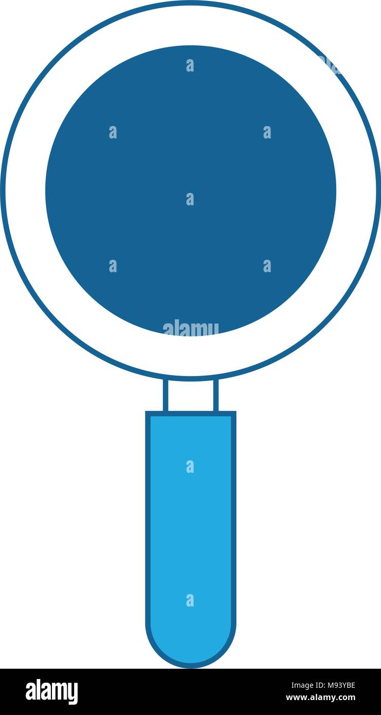 magnifying glass icon over white background, blue shading design ...