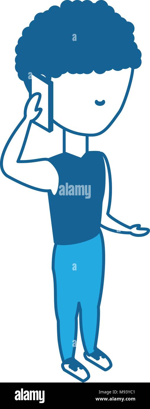 avatar man standing and talking on cellphone over white background ...