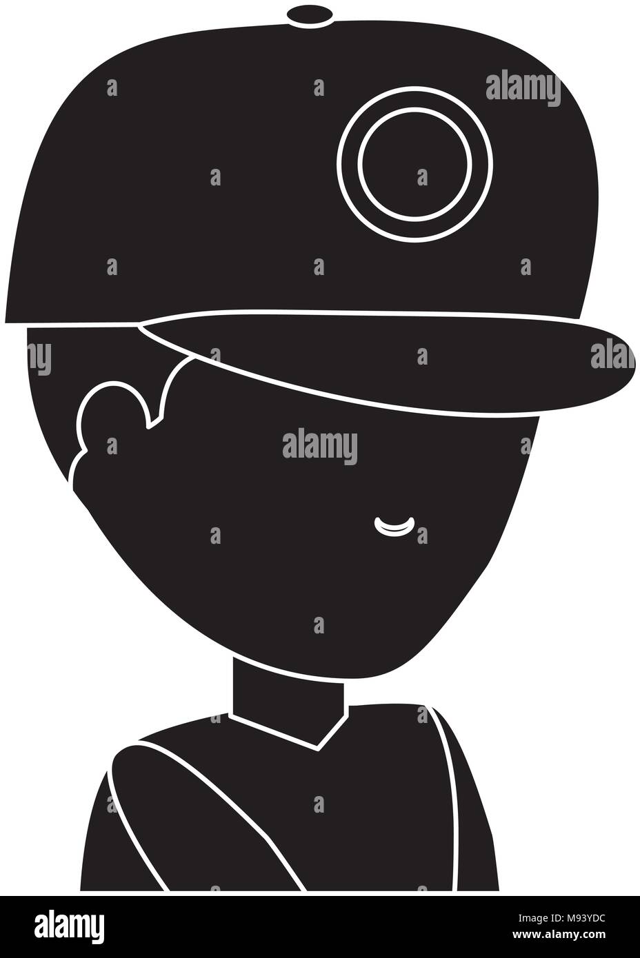 avatar boy wearing a cap over white background, vector illustration ...