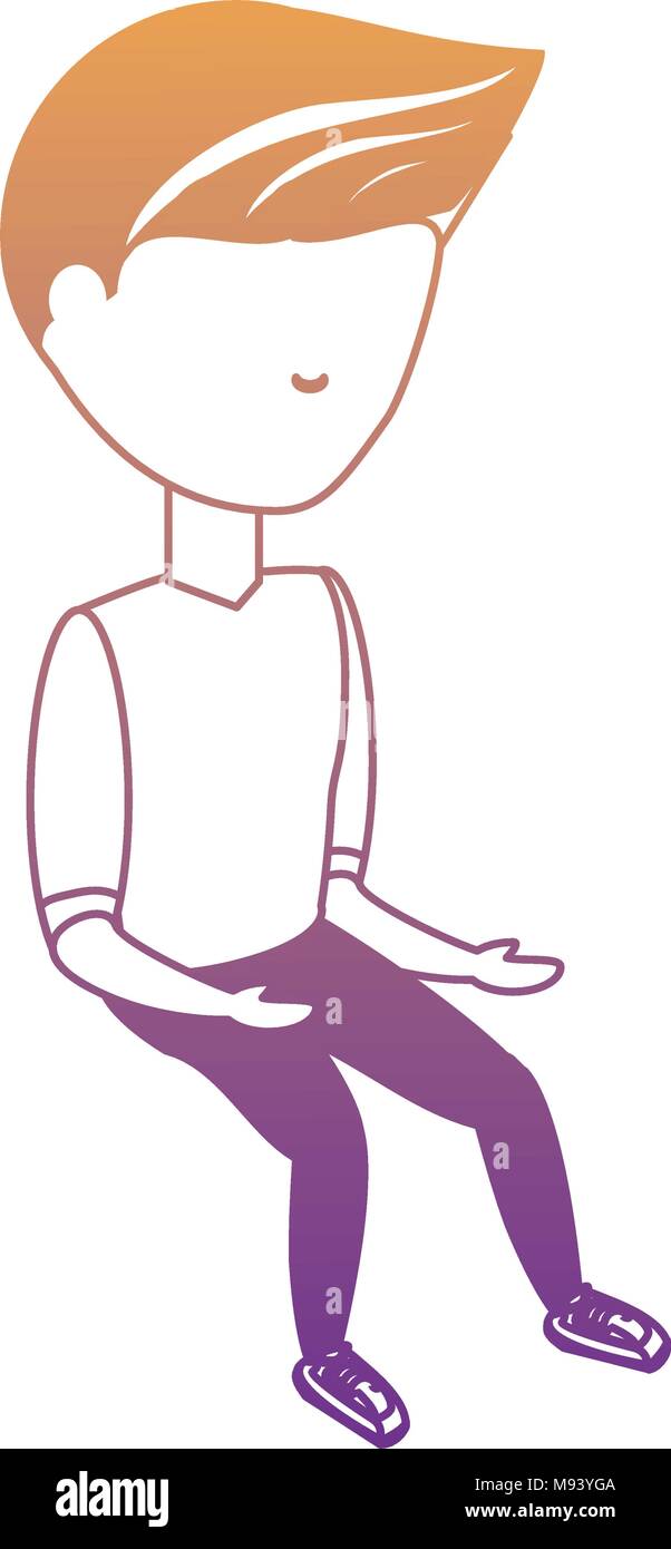 avatar man sitting icon over white background, colorful design. vector ...