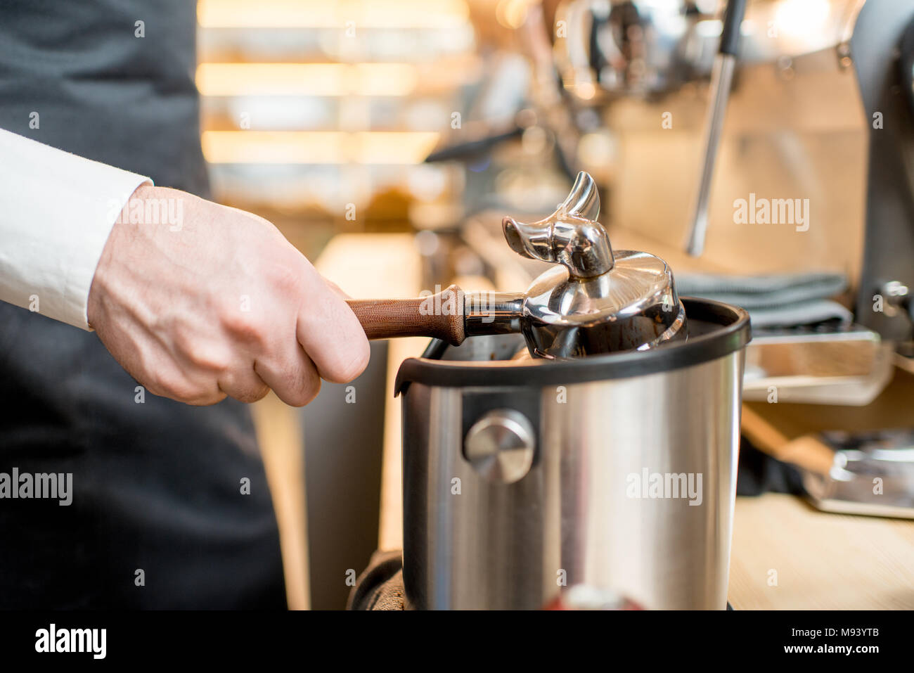 Taking off a remains of coffee Stock Photo - Alamy