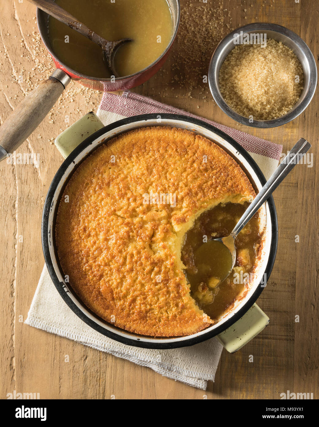 Pouding chômeur. Poor man's pudding. Canada Food Stock Photo - Alamy