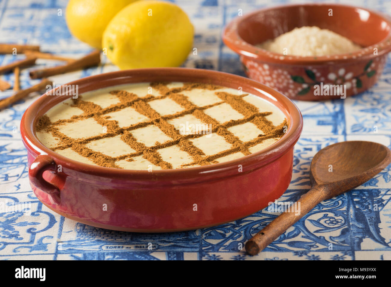 Arroz doce. Portuguese rice pudding. Portugal Food Stock Photo - Alamy