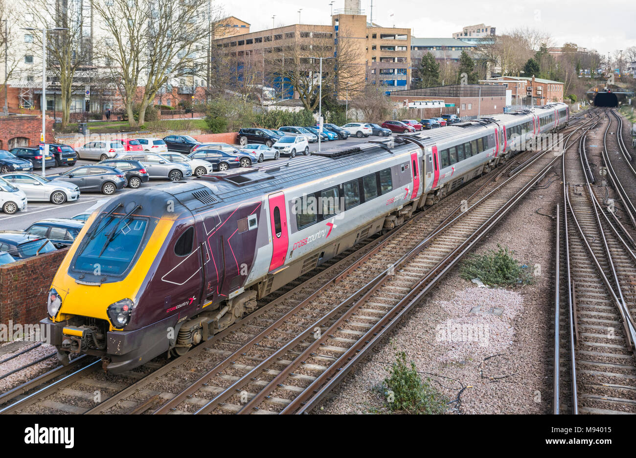Cross Country (CrossCountry) 5 carriage Voyager train on a British ...