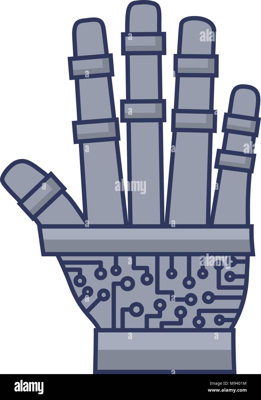 robotic hand icon over white background, colorful design. vector ...