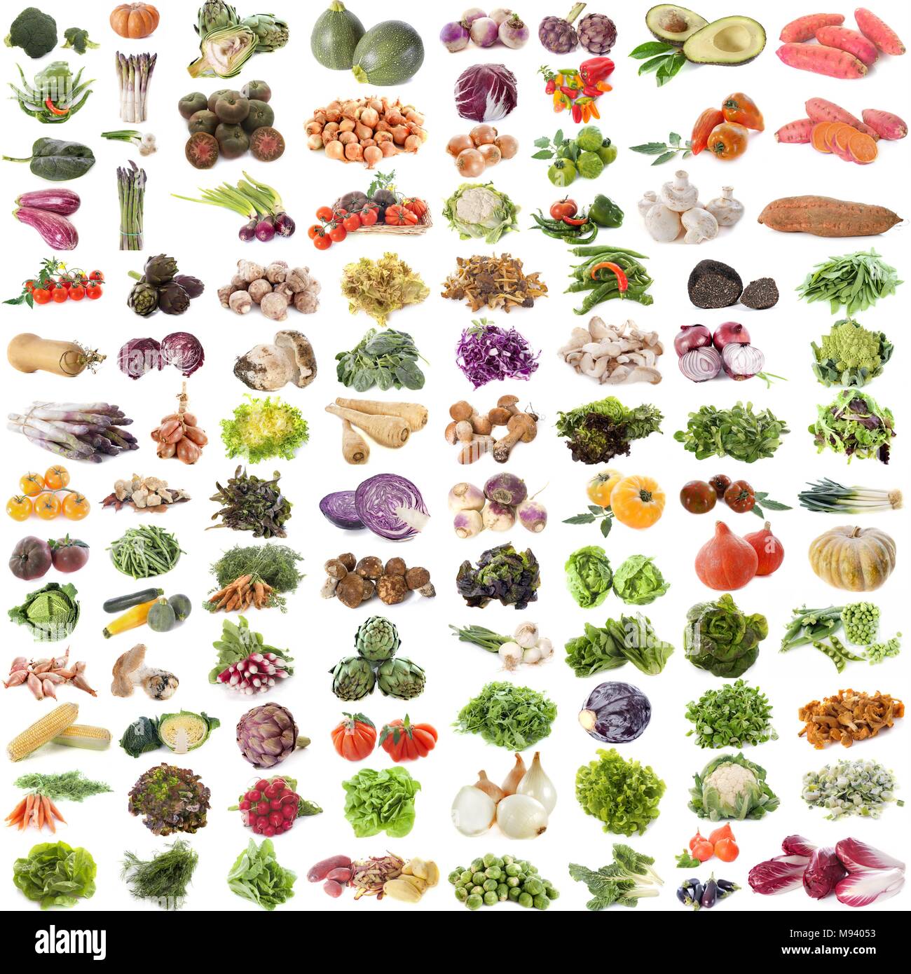 group of vegetables in front of white background Stock Photo - Alamy