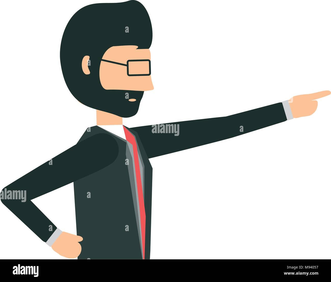 avatar businessman pointing over white background, colorful design ...