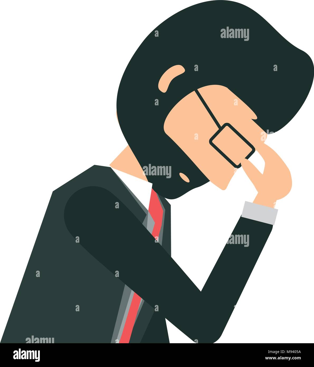 avatar businessman thinking over white background, colorful design ...