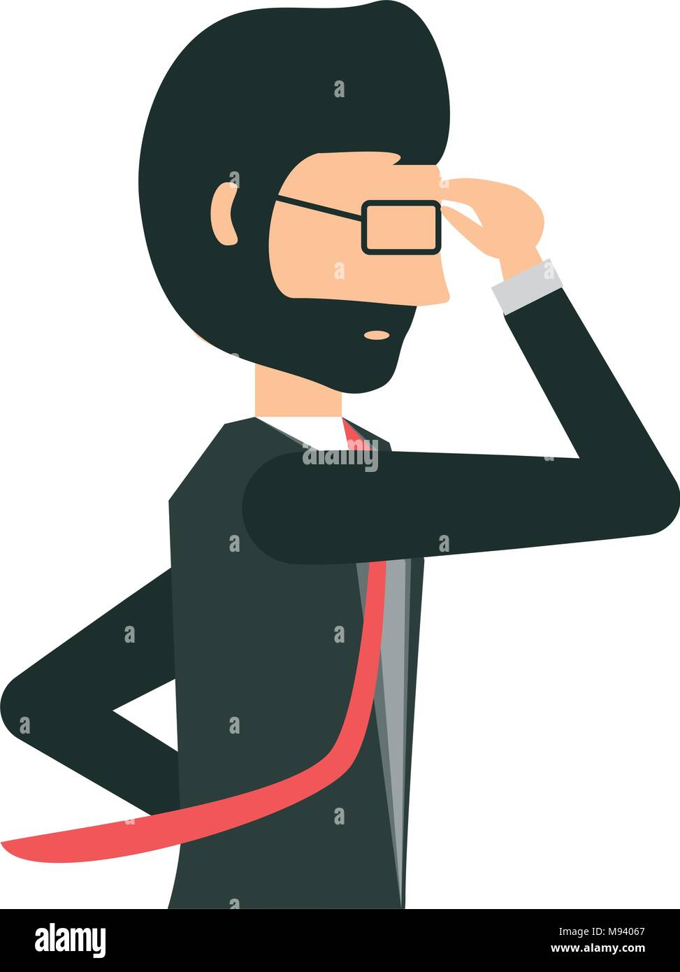 avatar businessman thinking over white background, colorful design ...