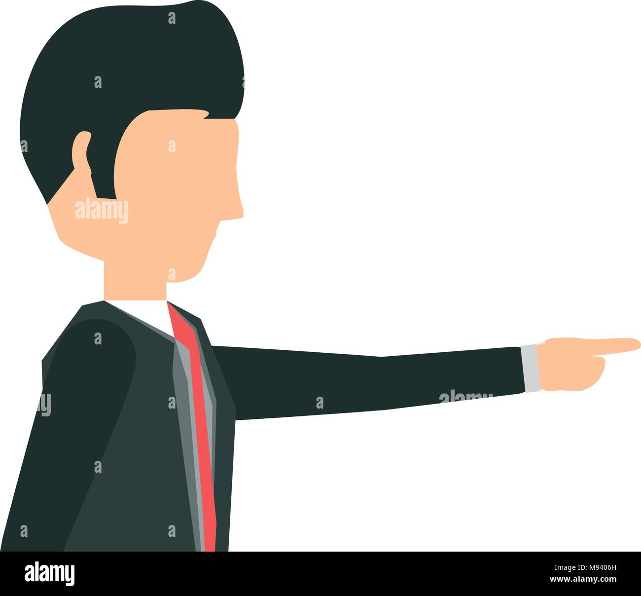 avatar businessman pointing over white background, colorful design ...