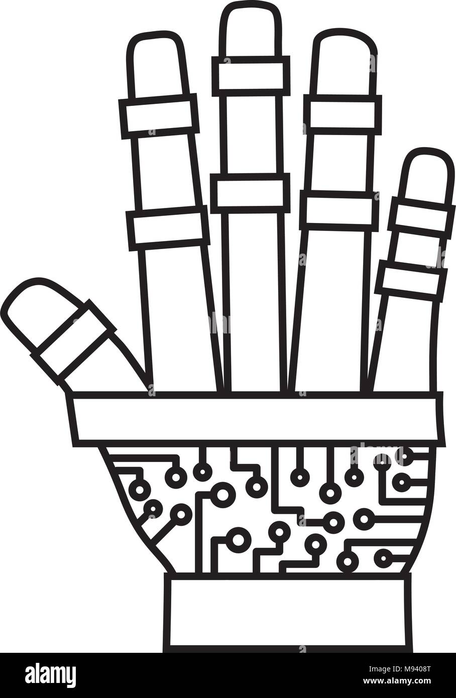 robotic hand icon over white background, vector illustration Stock ...