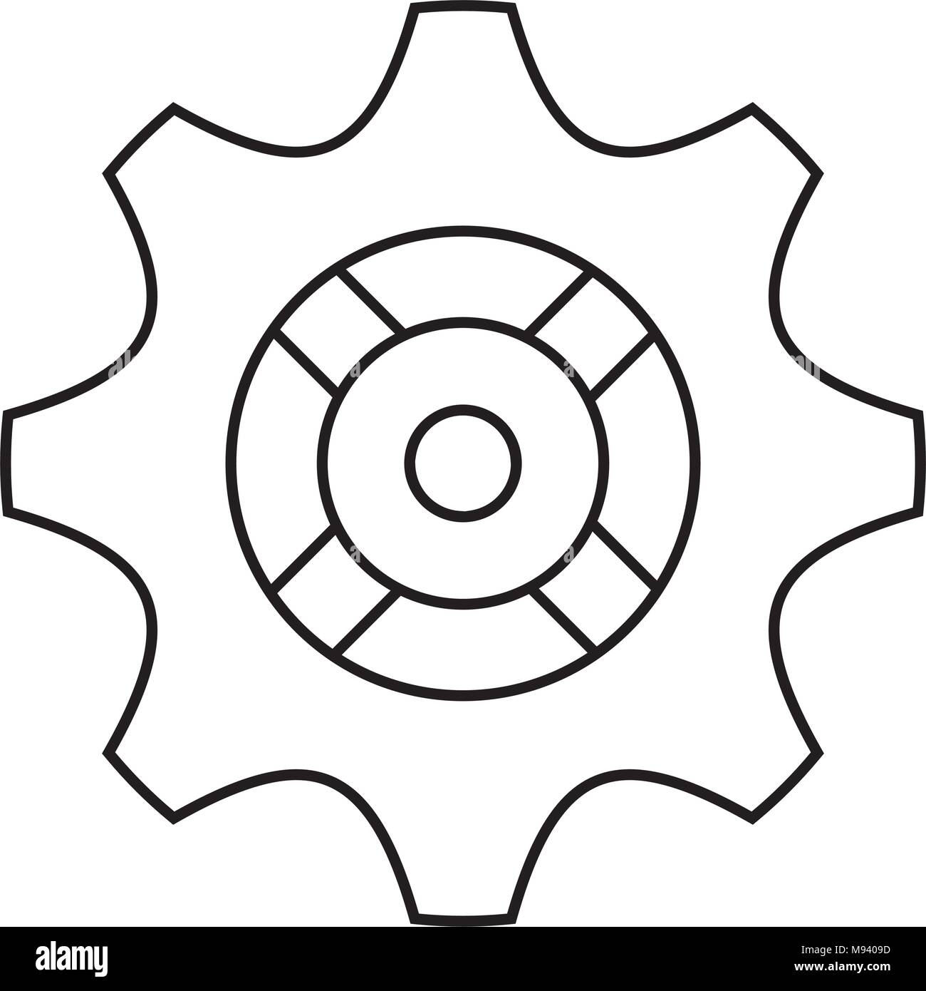 gear wheel icon over white background, vector illustration Stock Vector ...