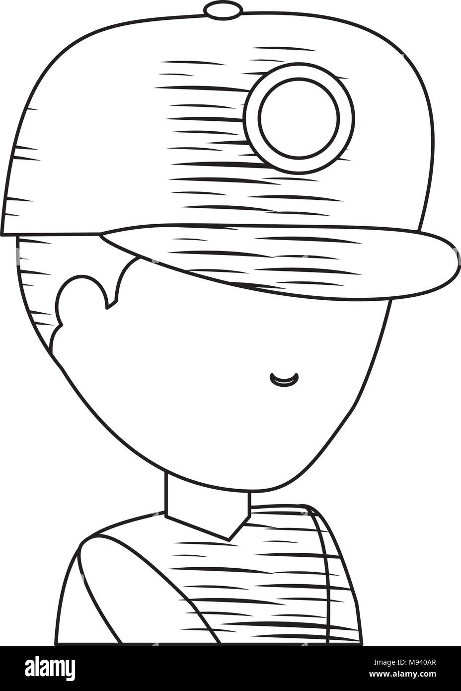 Boy Wearing Cap Stock Vector Images - Alamy