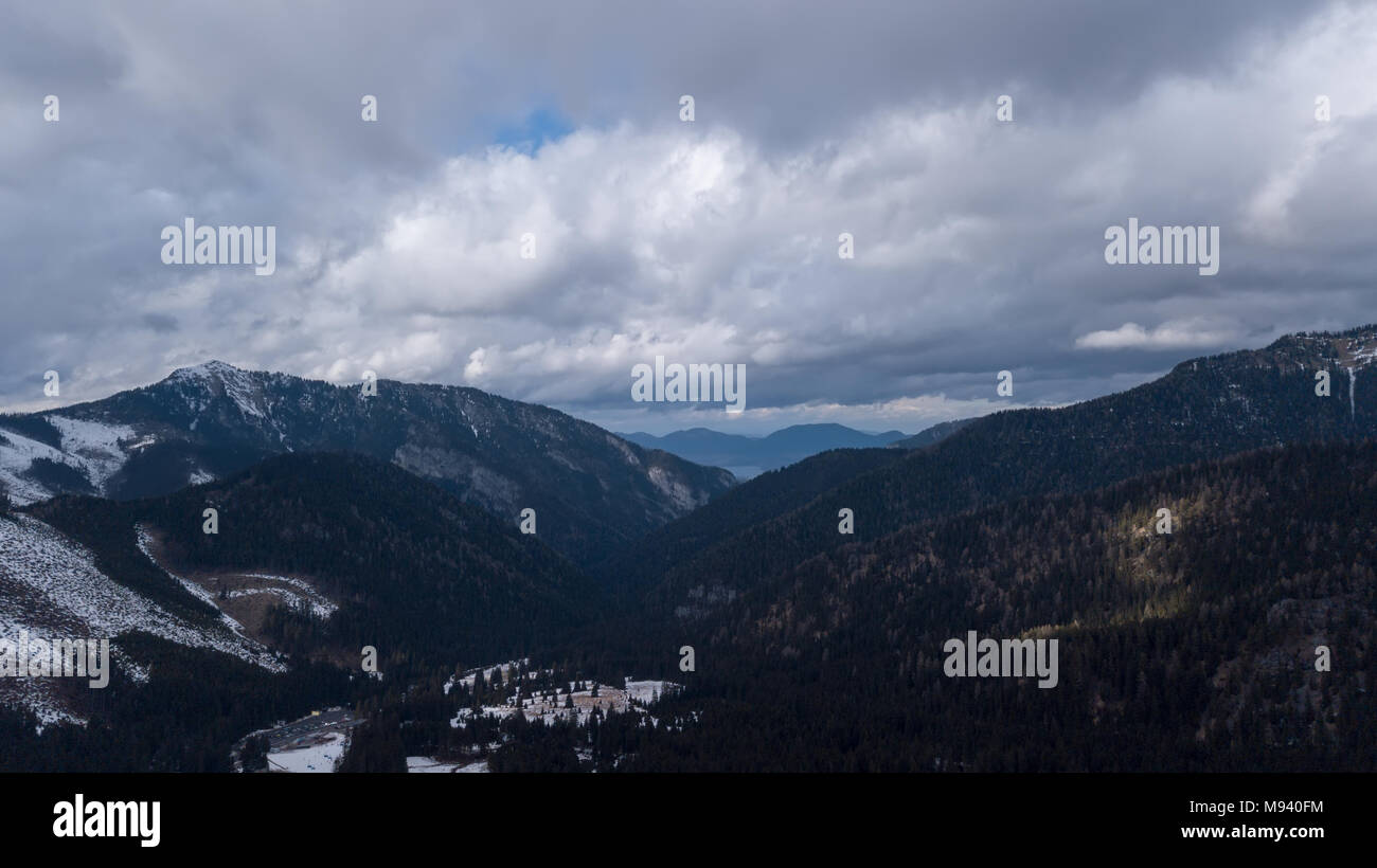 ski resort Jasna Slovakia mountain aerial drone top view Stock Photo ...