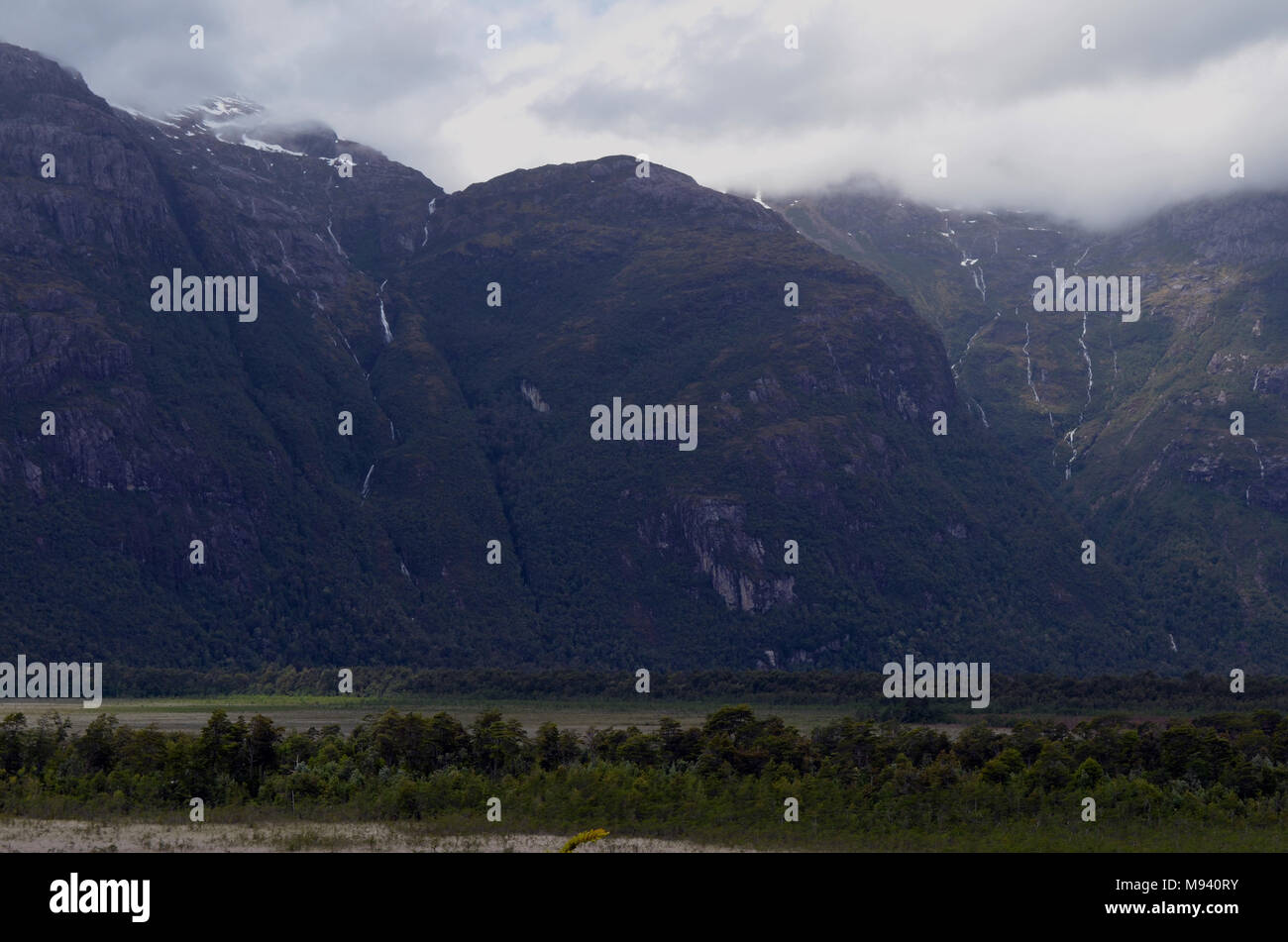 Baker River valley, a glacial river in Southern Chile’s Patagonia Stock ...