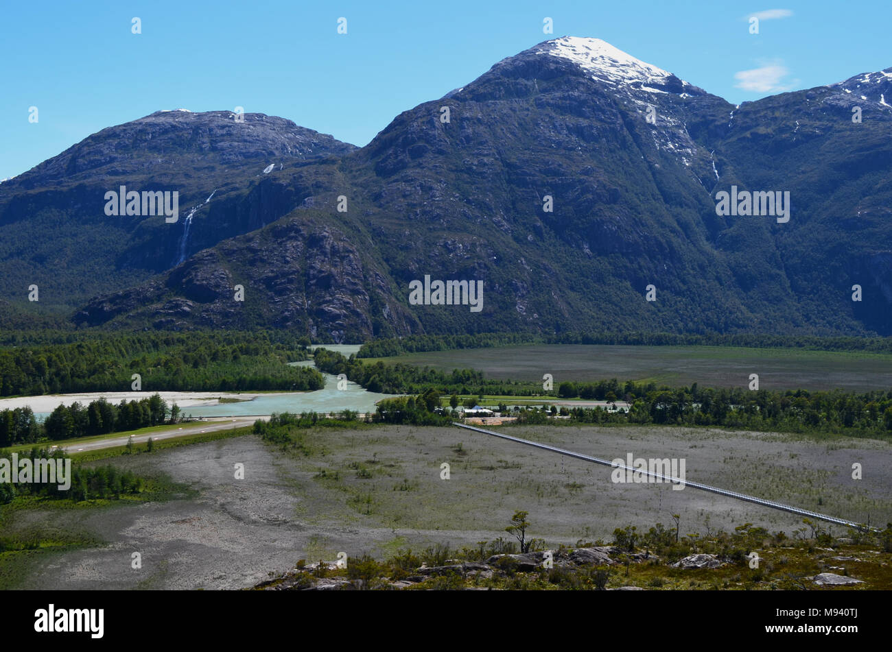 Baker River valley, a glacial river in Southern Chile’s Patagonia Stock ...
