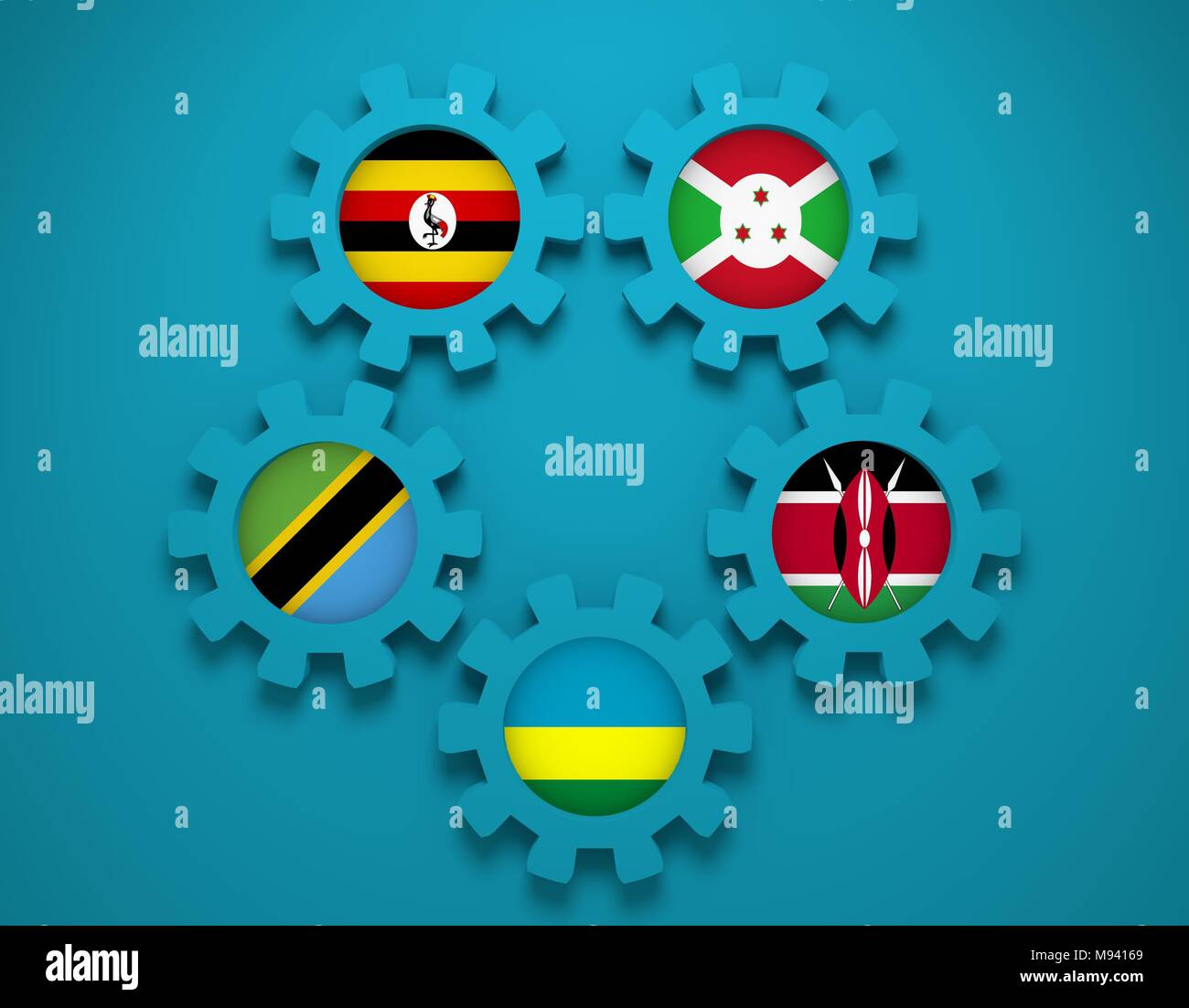 Flags east african community hi-res stock photography and images - Alamy