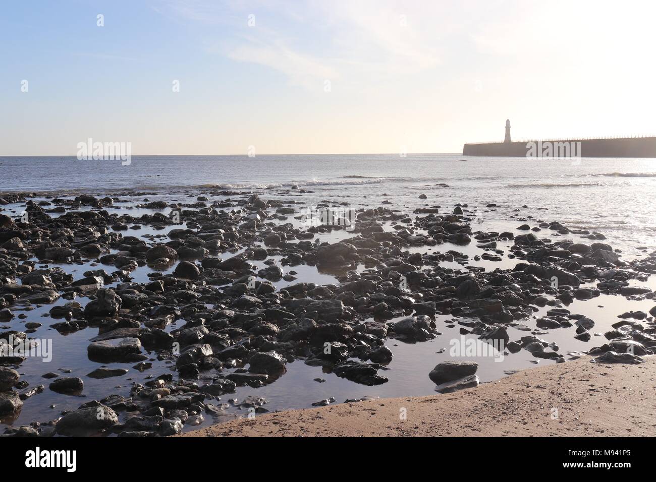 Roker Pier Danger Keep Off View towards Roker Hotels and Seafront ...