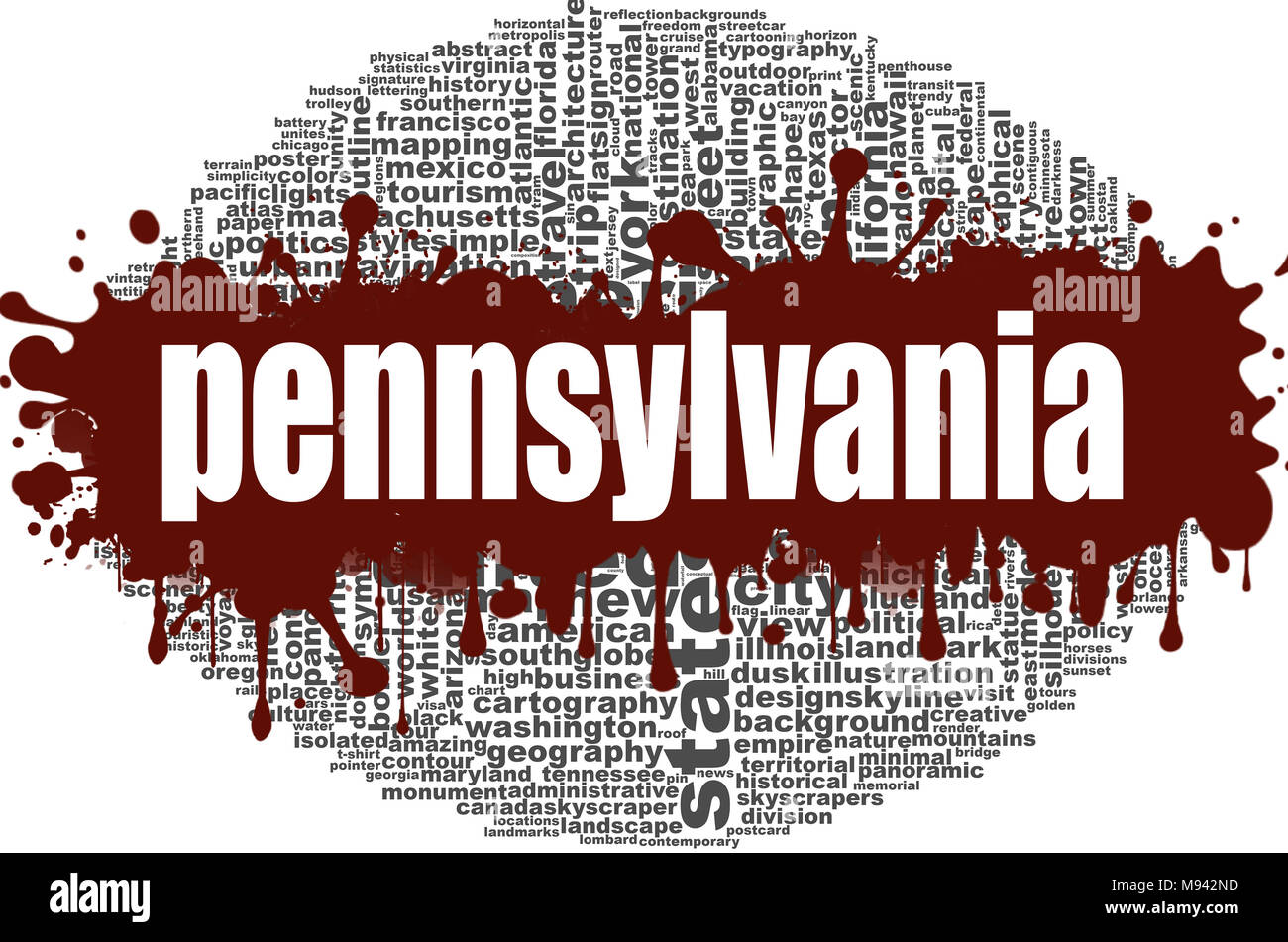 Pennsylvania word cloud design. Creative illustration of idea word ...