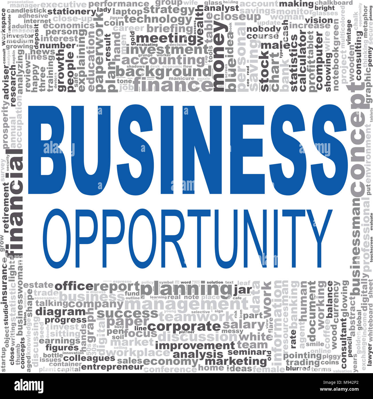 Business opportunity word cloud. Creative illustration of idea word ...