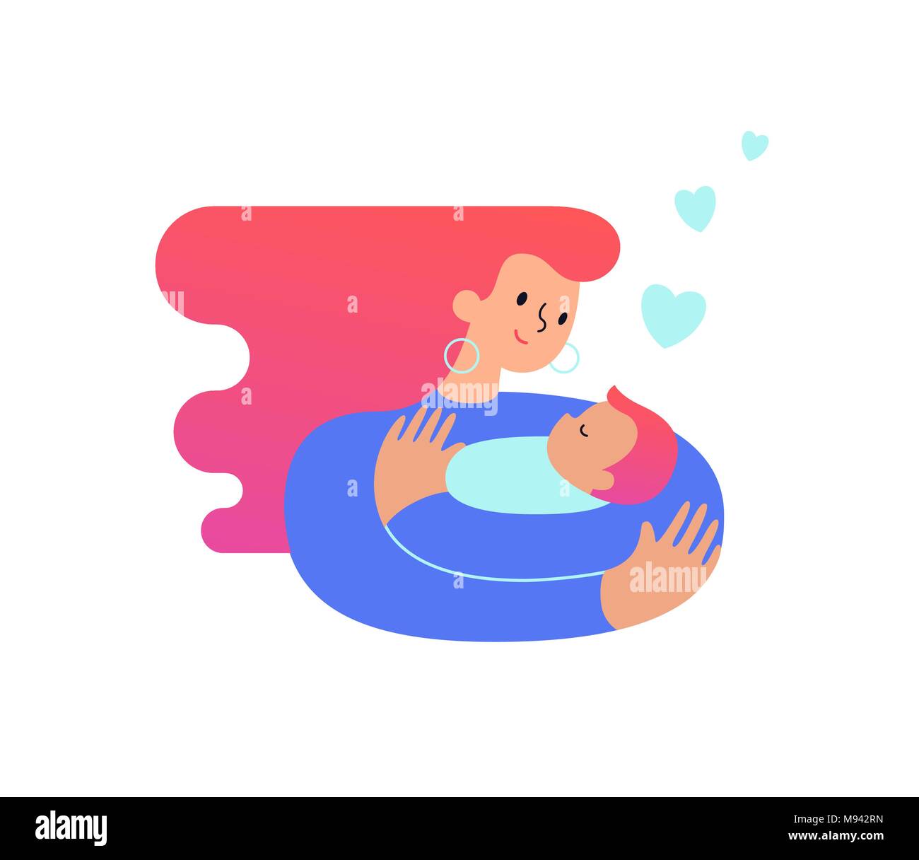 Newborn nursing Stock Vector Images - Alamy