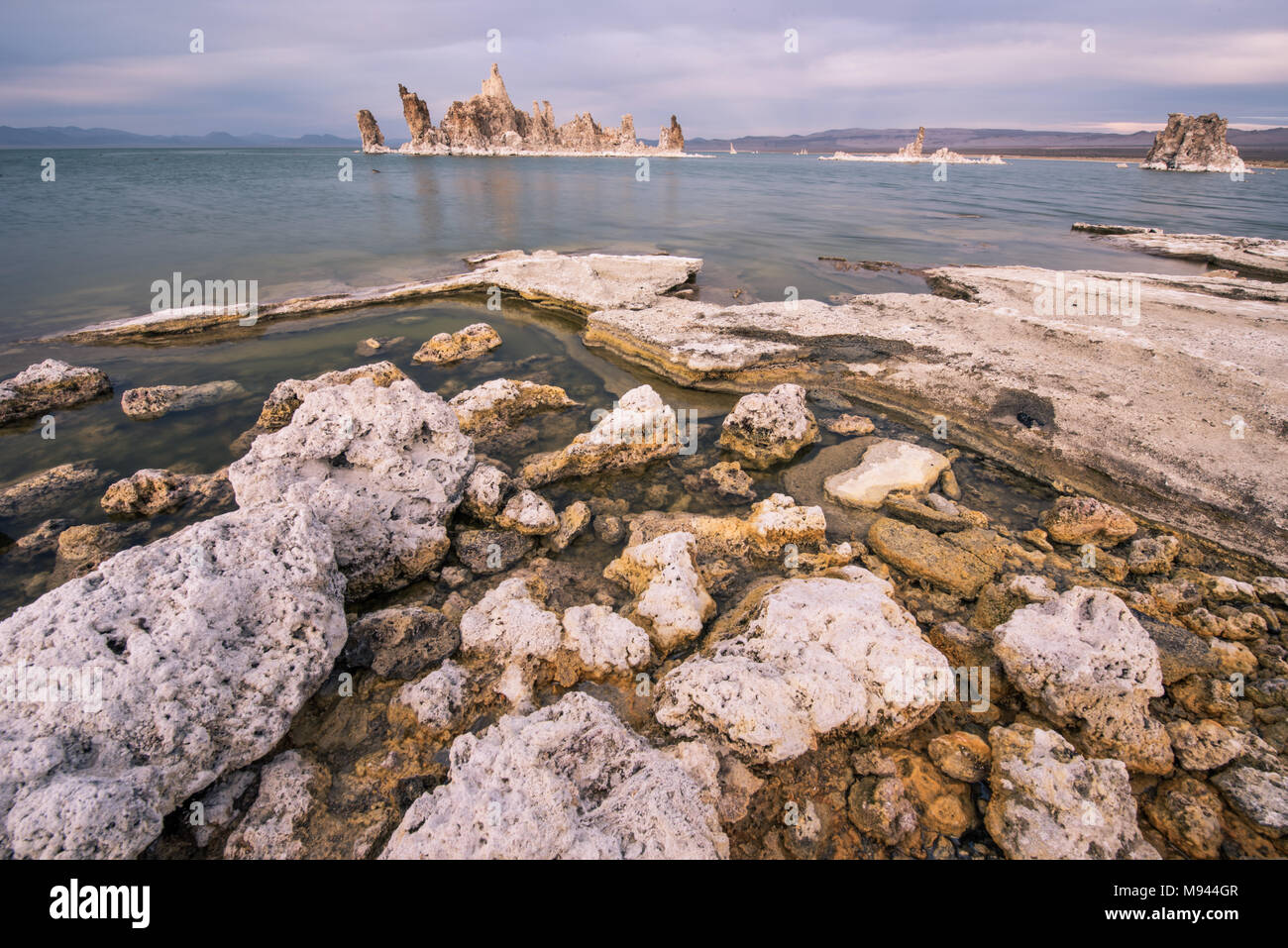 Crystalline salt structures in California's Mono Lake Stock Photo - Alamy